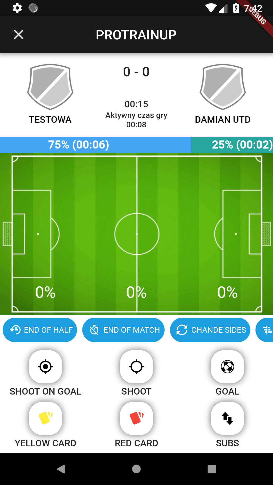 ProTrainUp - Setting the match line-up